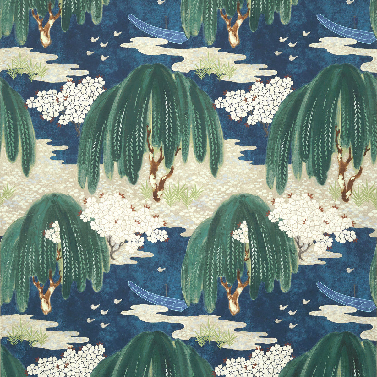 Anna French AT23110 WILLOW TREE Navy Wallpaper - Eade's – Eades ...