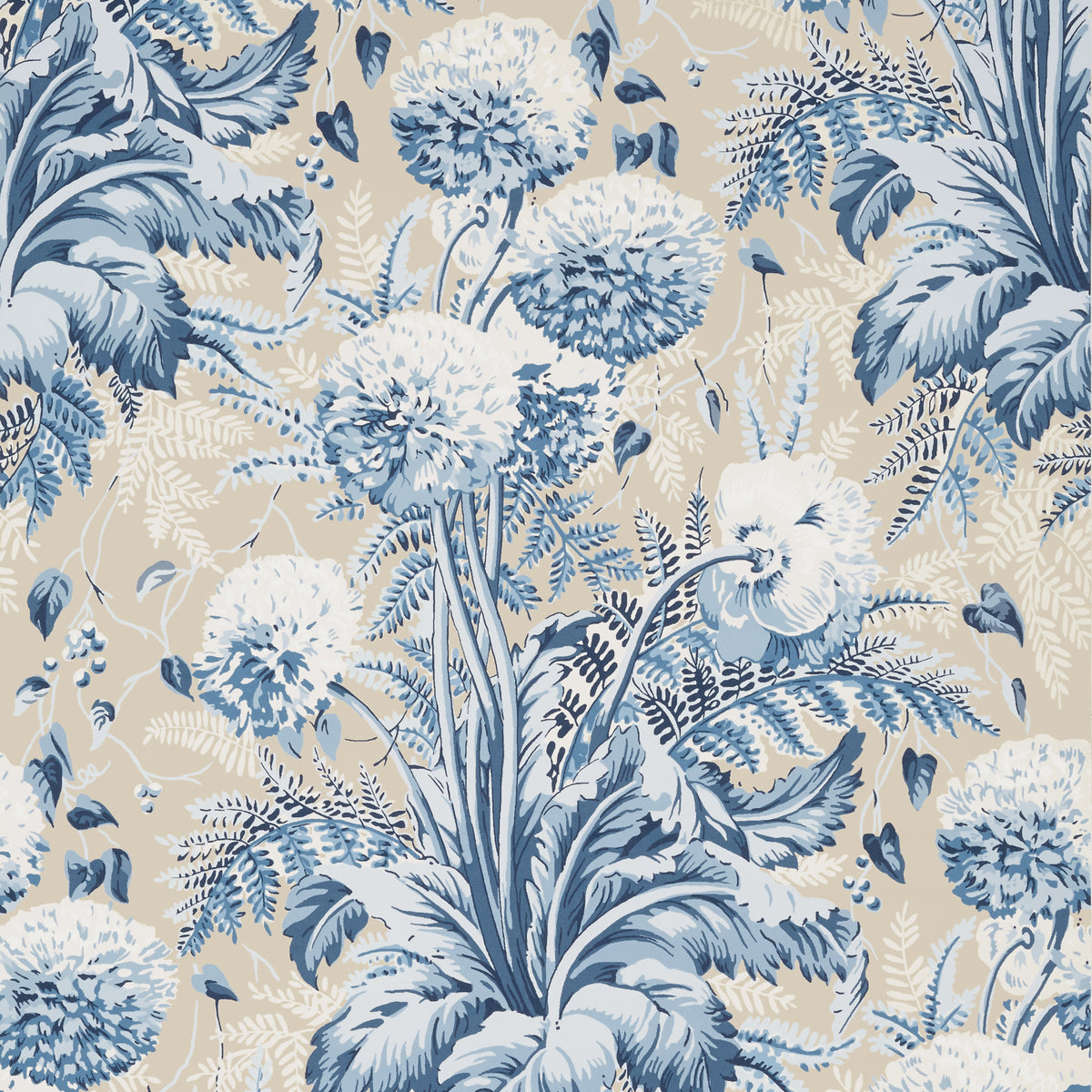 Anna French AT24540 DAHLIA Navy on Linen Wallpaper - Eade's – Eades ...