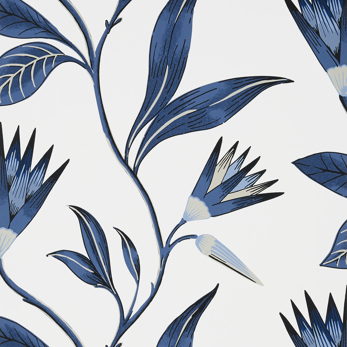 Anna French AT9621 CLEO VINE Blue and White Wallpaper - Eade's – Eades ...